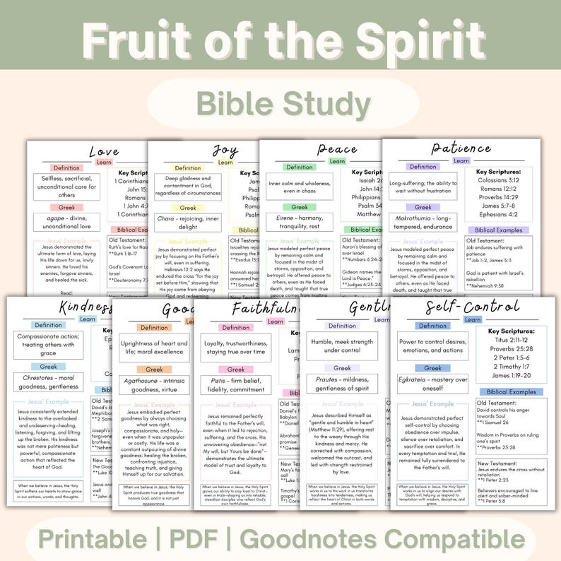 Fruit of the Spirit Bible Study, Printable PDF, Fruit of the Spirit ...
