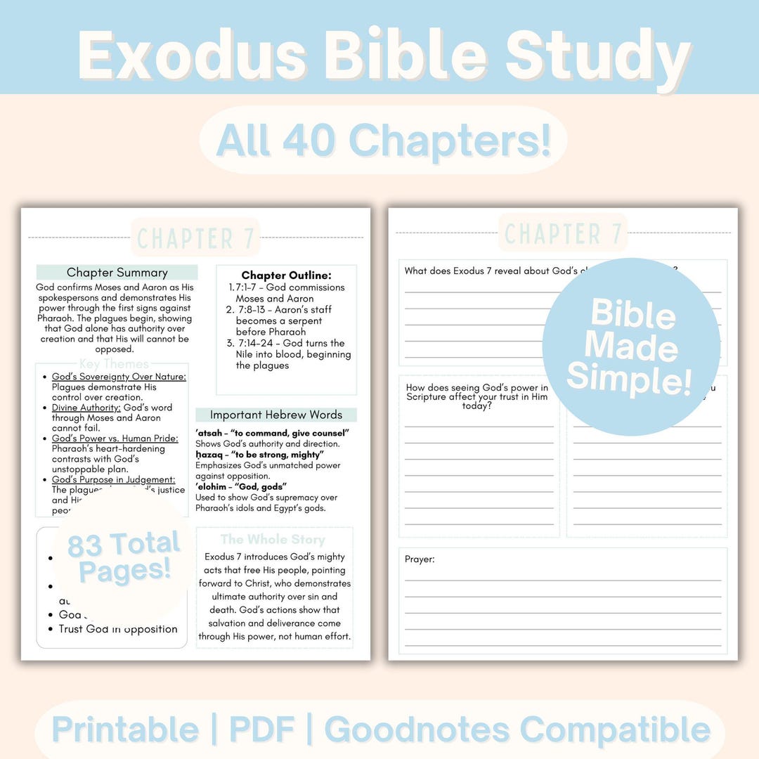 Exodus Bible Study Overview Printable Tip Ins Bible Chapter Study Guide ...