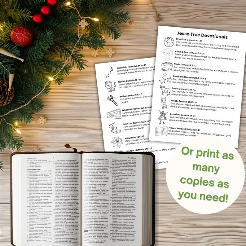 Jesse Tree Advent Ornaments Printable, Advent Countdown Activity, Bible ...