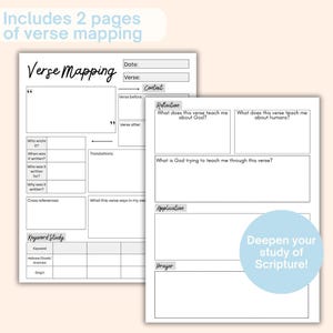 Verse Mapping Printable Template, PDF Bible Study Worksheet, Bible ...