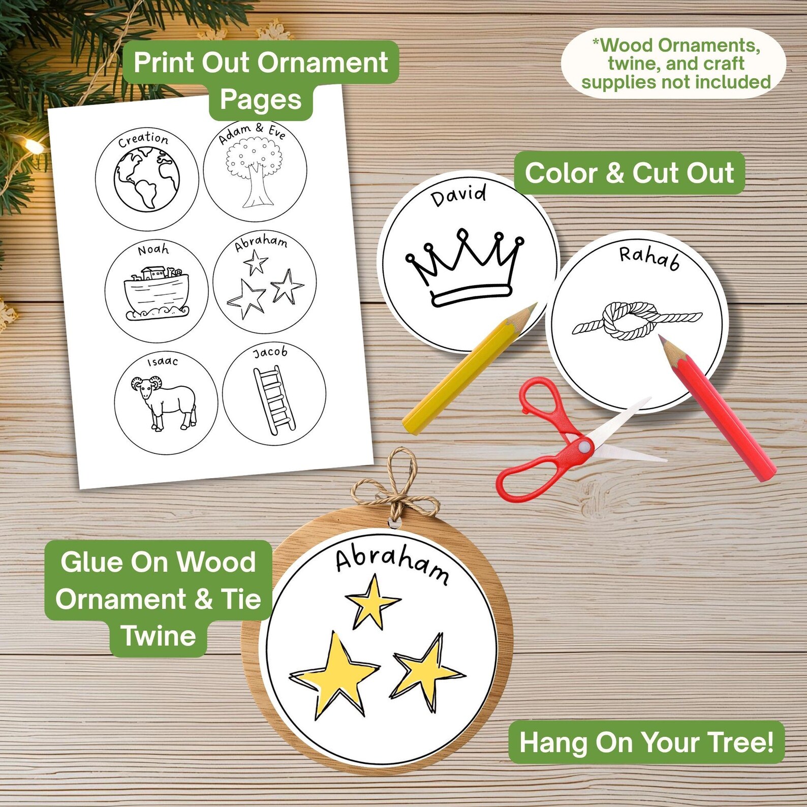 Jesse Tree Advent Ornaments Printable, Advent Countdown Activity, Bible ...