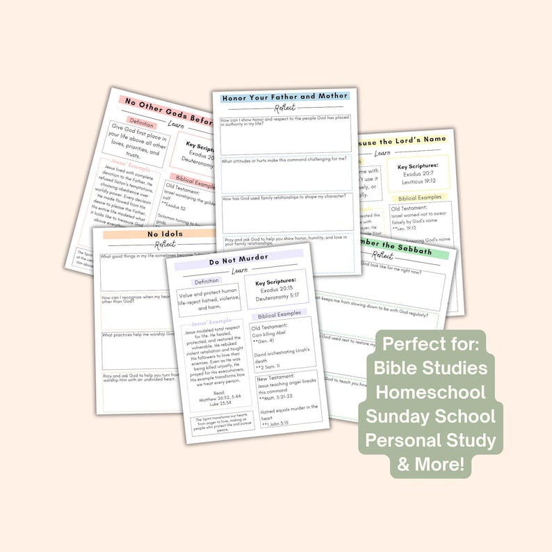 10 Commandments Bible Study, Ten Commandments Kids Bible Study Moses ...