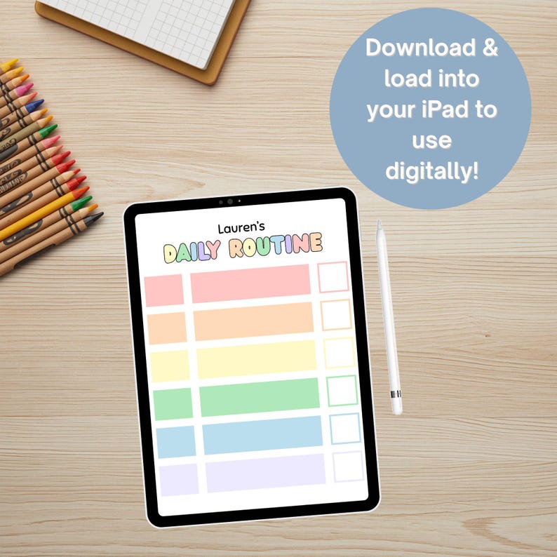 Editable Kids Visual Routines Daily Charts Bedtime Checklist Morning ...