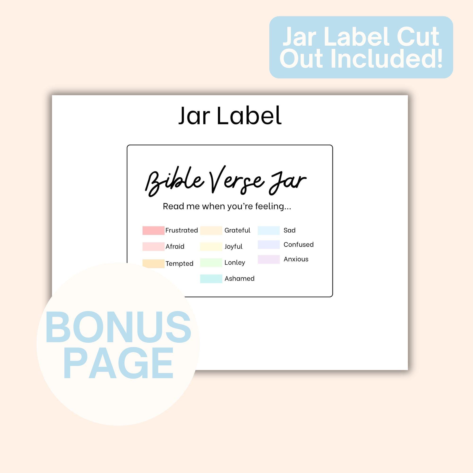 Printable DIY Bible Verse Jar Kit, Bible Verses Emotions Jar, Read Me ...