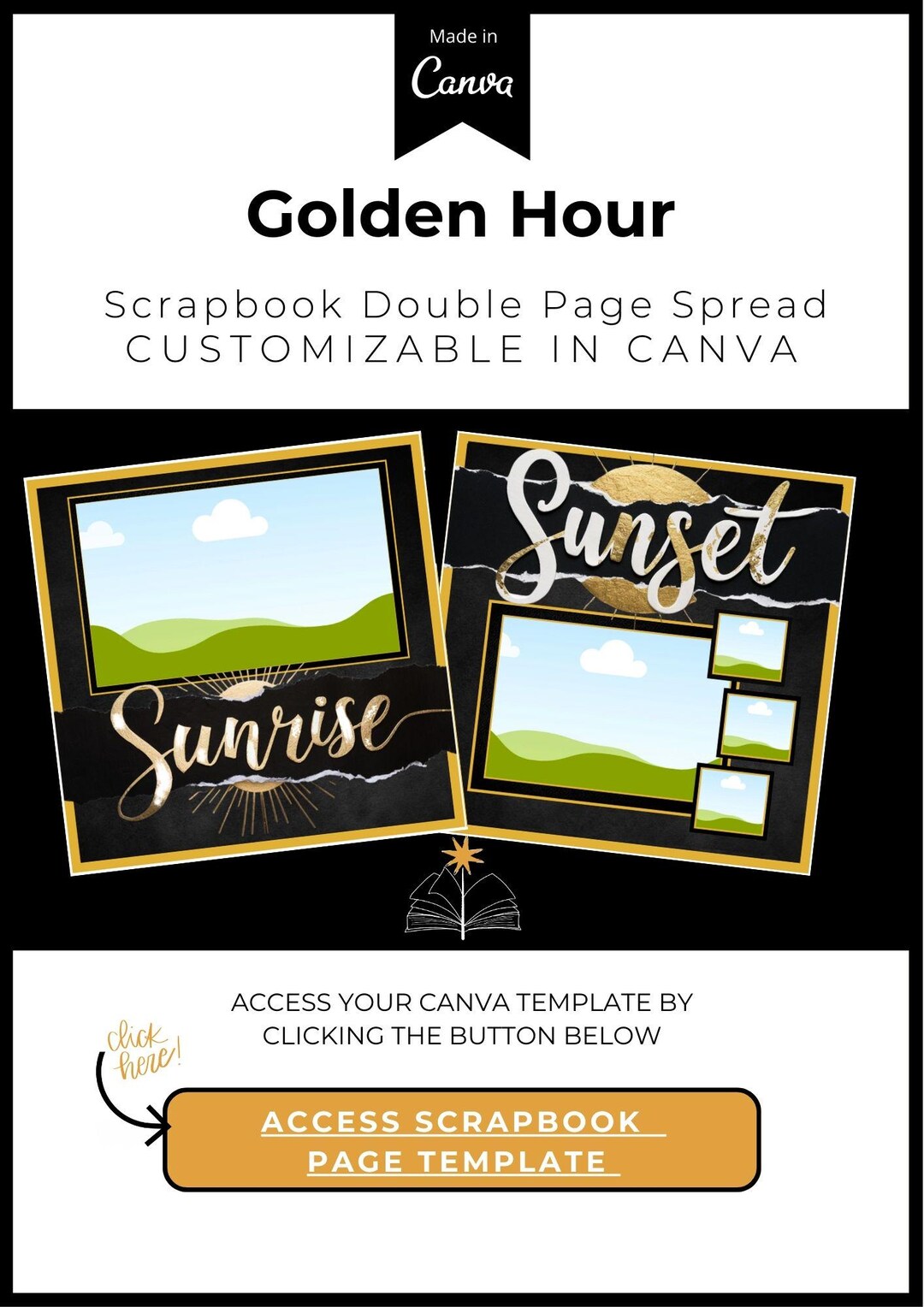 Sunrise & Sunset Canva Scrapbook Template – 12x12 Digital Scrapbooking ...