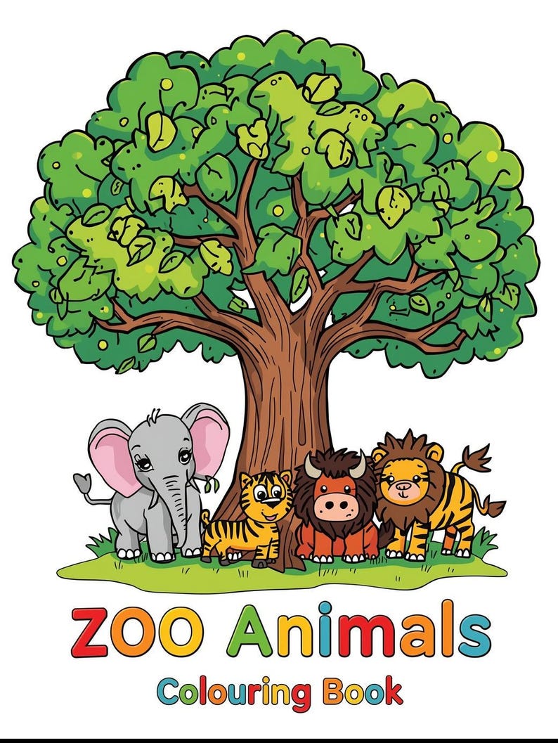 Zoo Animal Children Colouring Book - Etsy