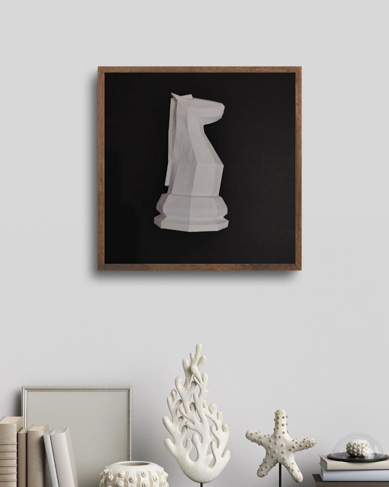 Printable Low-poly Knight Chess Piece | DIY 3D Wall Art | Customizable ...