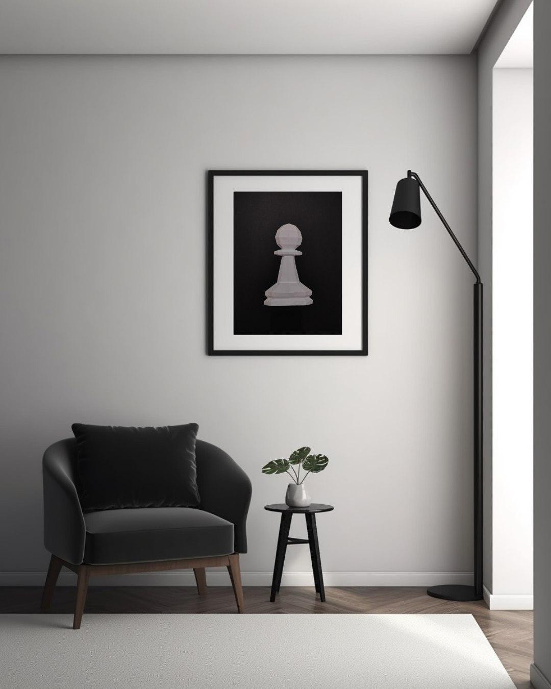 Printable Low-poly Pawn Chess Piece | DIY 3D Wall Art | Geometric Decor ...