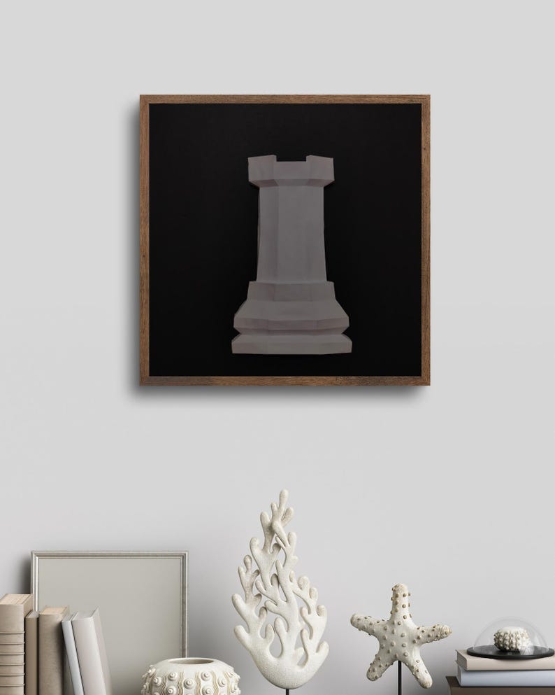 Printable Low-poly Rook Chess Piece | 3D DIY Geometric Papercraft ...