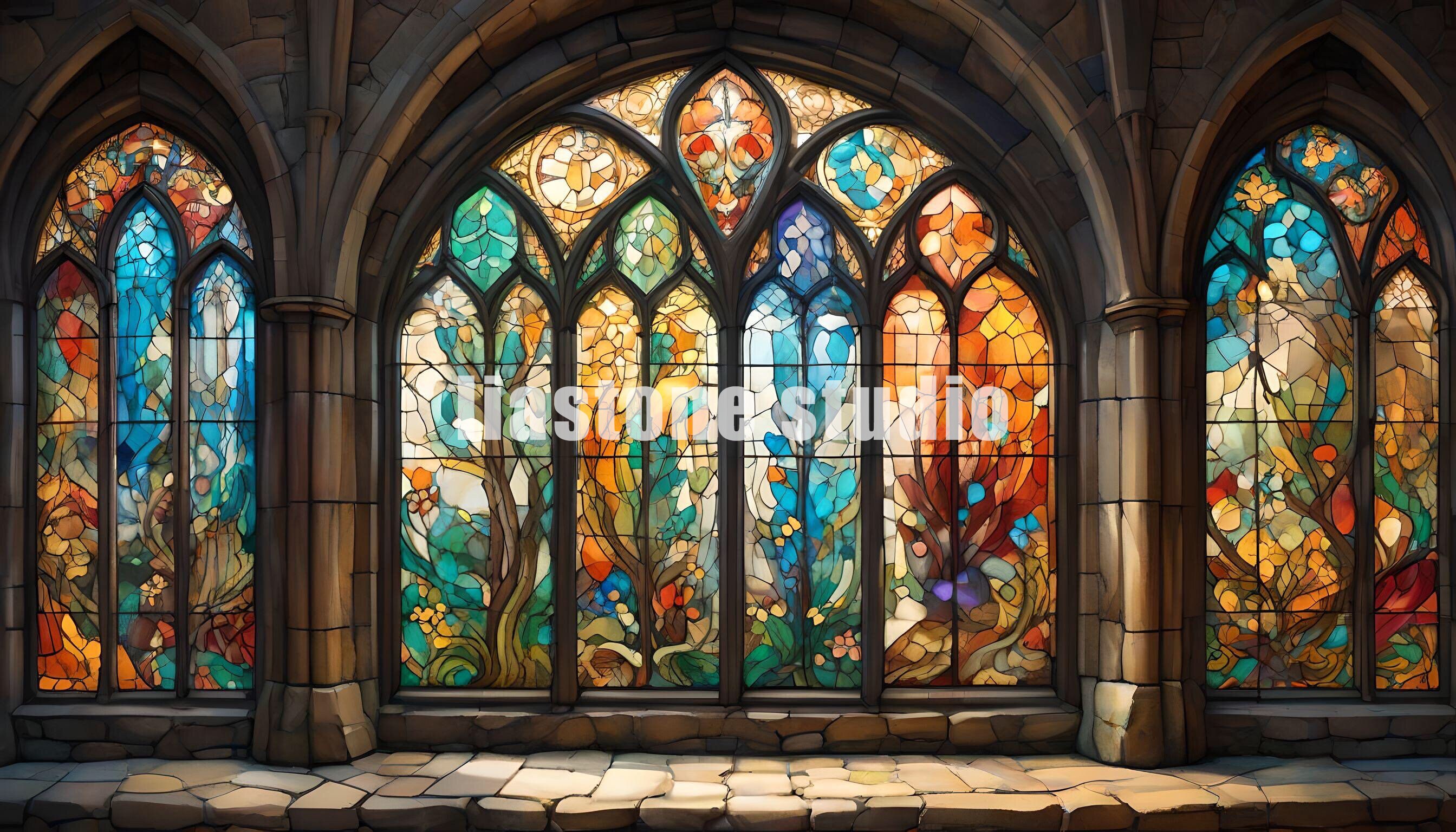 Church Stained Glass | Desktop Wallpaper | Digital | Instant Download ...