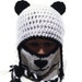 Panda Hat Panda Bear Face Mask and Ear Flap Winter Hat Novelty Panda ...