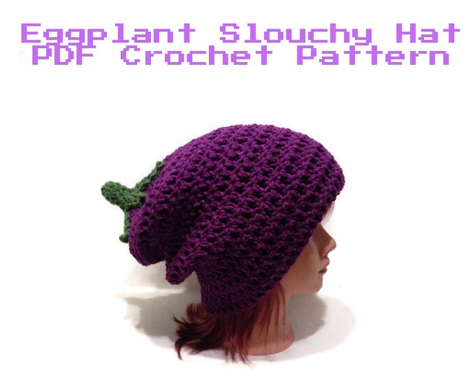 Eggplant Hat Crochet Pattern Vegetable Hat Pattern Crochet - Etsy