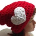Red Heart Hat, Valentines Hat, Sweetheart Hat, Slouchy Heart Hat, Red ...