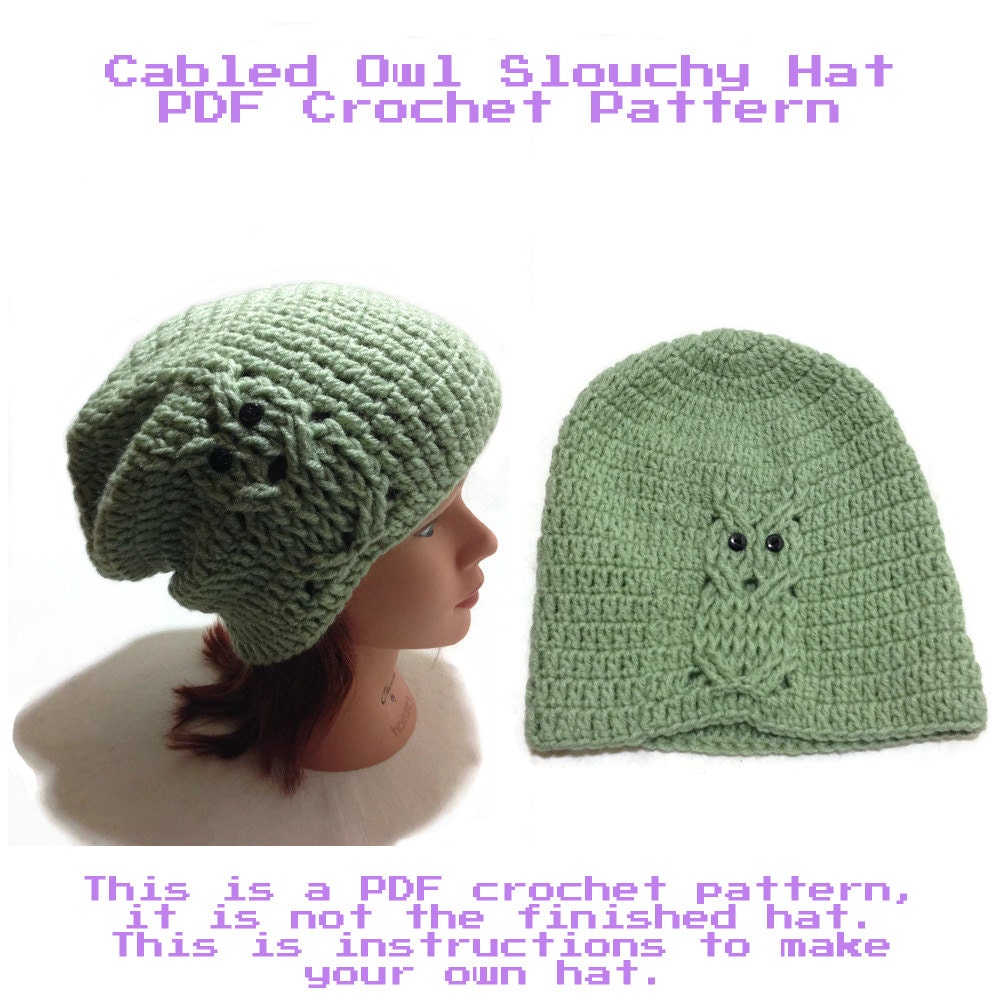 Crochet Owl Hat Pattern Crochet Hat Pattern Instant Download | Etsy