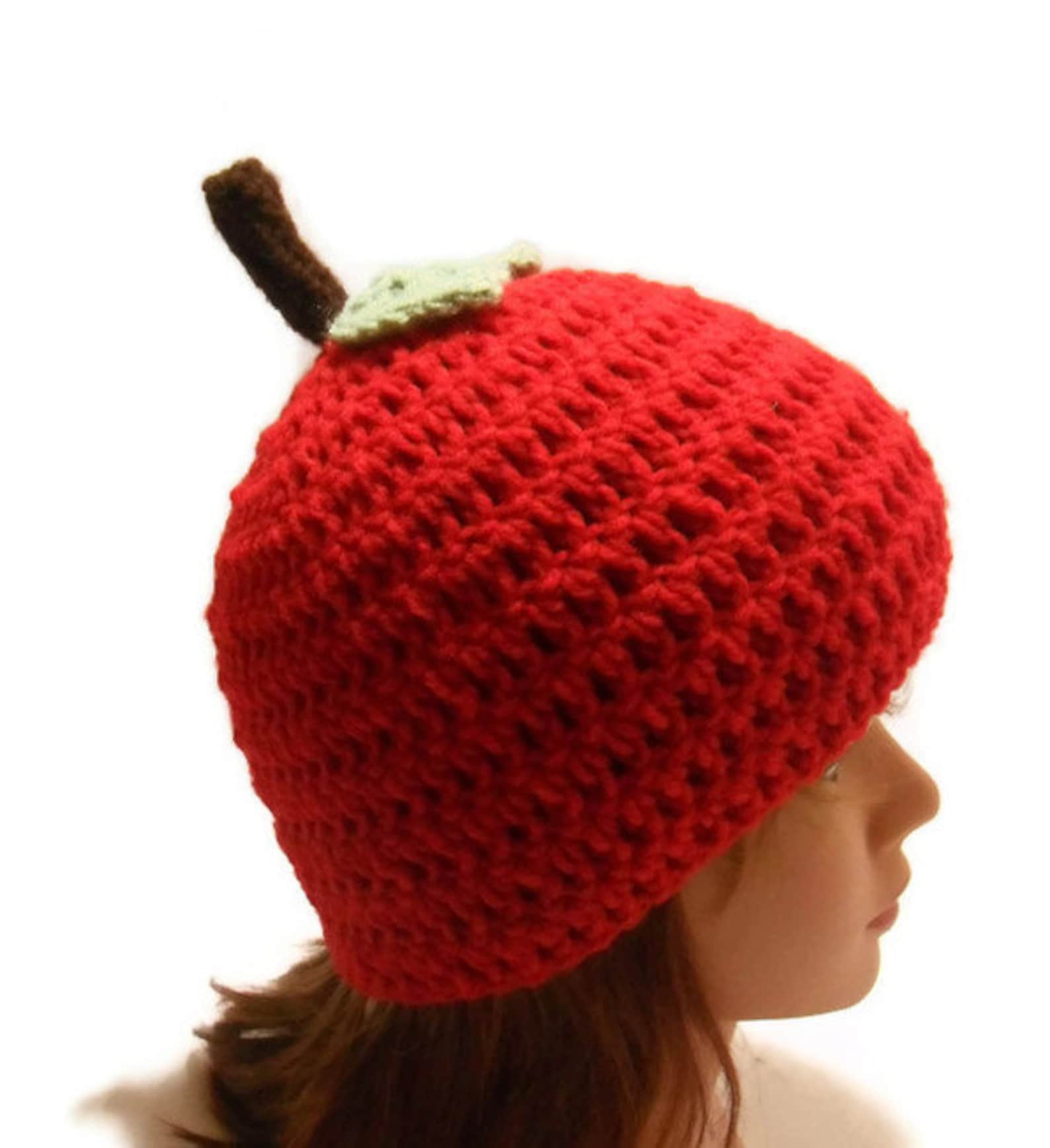Red Apple Hat Fruit Hat Kawaii Hat Novelty Hat Kids Fruit - Etsy