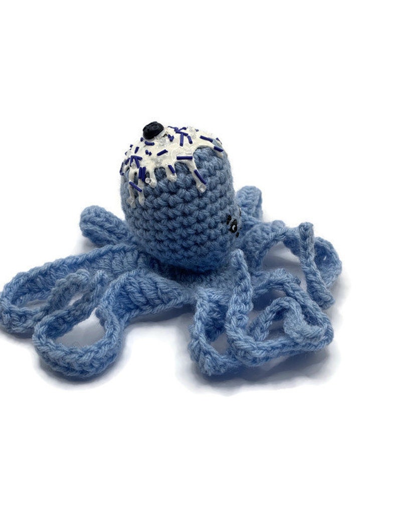 Ice Cream Octopus Plush, Blueberry Decor, Crochet Octopus Plushie ...