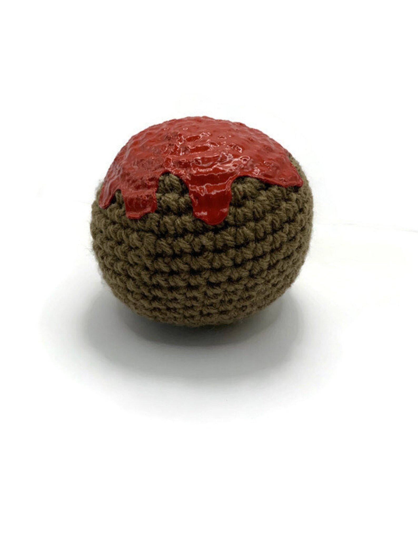 Meatball Plushie, Crochet Meatball, Kawaii Food Plush, Meatball Stuffie ...
