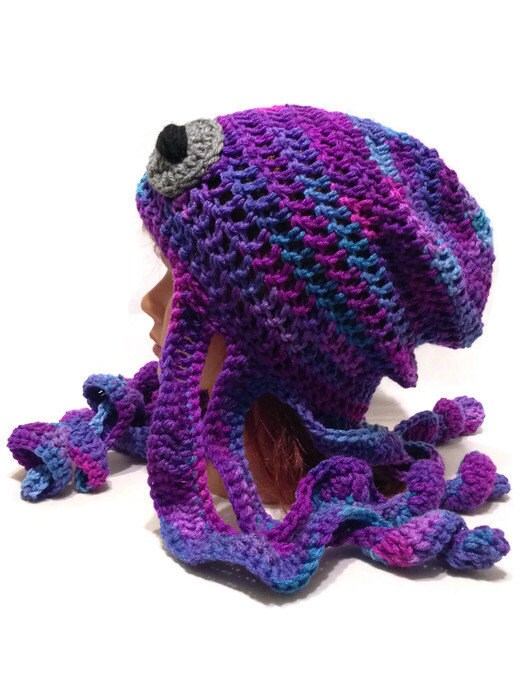 Purple Octopus Hat Octopus Costume Octopus Beanie Octopus | Etsy