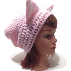 Pink Cat Hat, Pink Cat Hat, Pastel Pink Cat Hat, Cat Ears, Kawaii Cat ...