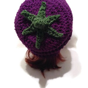 Eggplant Hat Crochet Pattern, Vegetable Hat Pattern, Crochet Eggplant ...