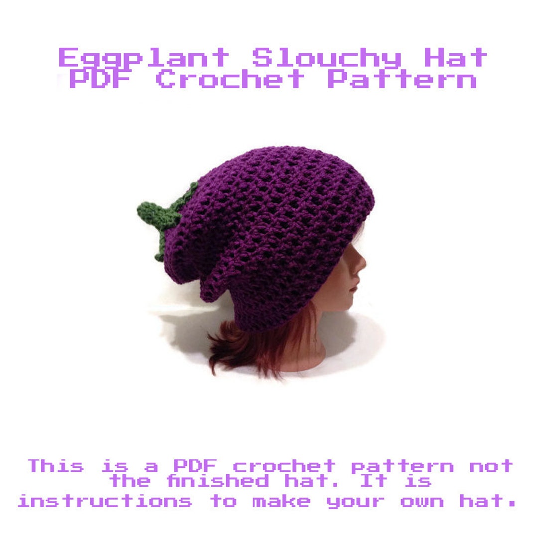 Eggplant Hat Crochet Pattern Vegetable Hat Pattern Crochet - Etsy