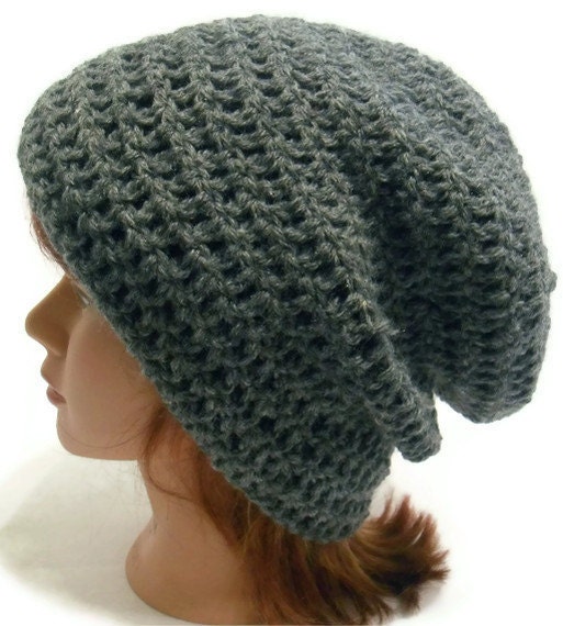 Grey Slouchy Hat Grey Wool Hat Wool Winter Hat Hipster - Etsy