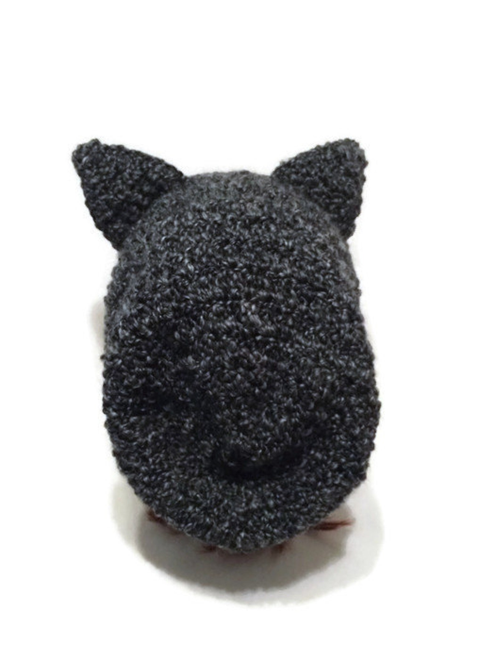 Grey Cat Hat Slouchy Cat Hat Black Kitty Ears Fuzzy Cat - Etsy