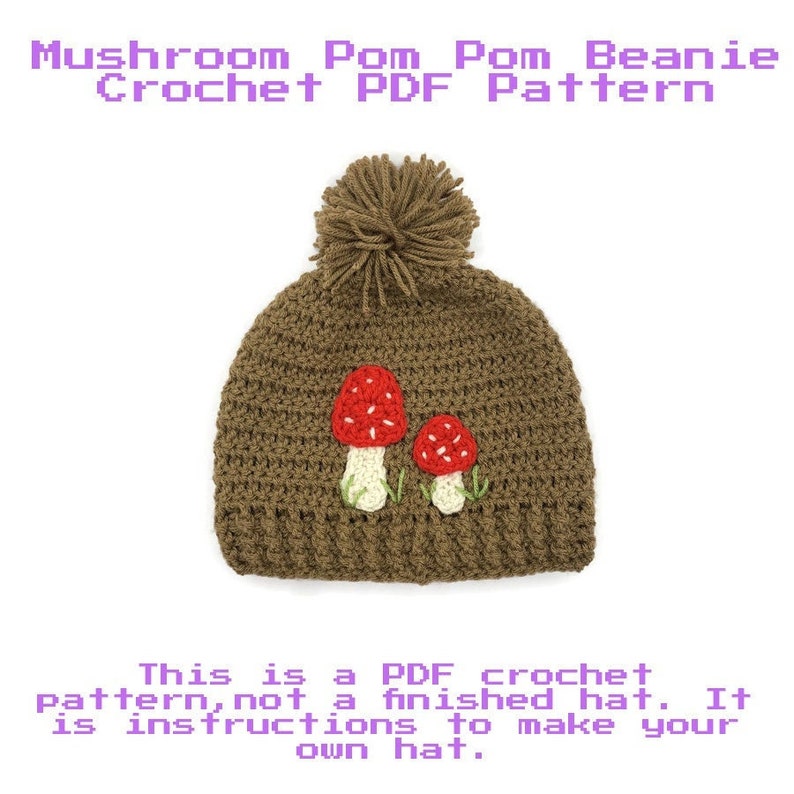 Crochet Mushroom Hat Pattern Instant Download Pattern PDF - Etsy