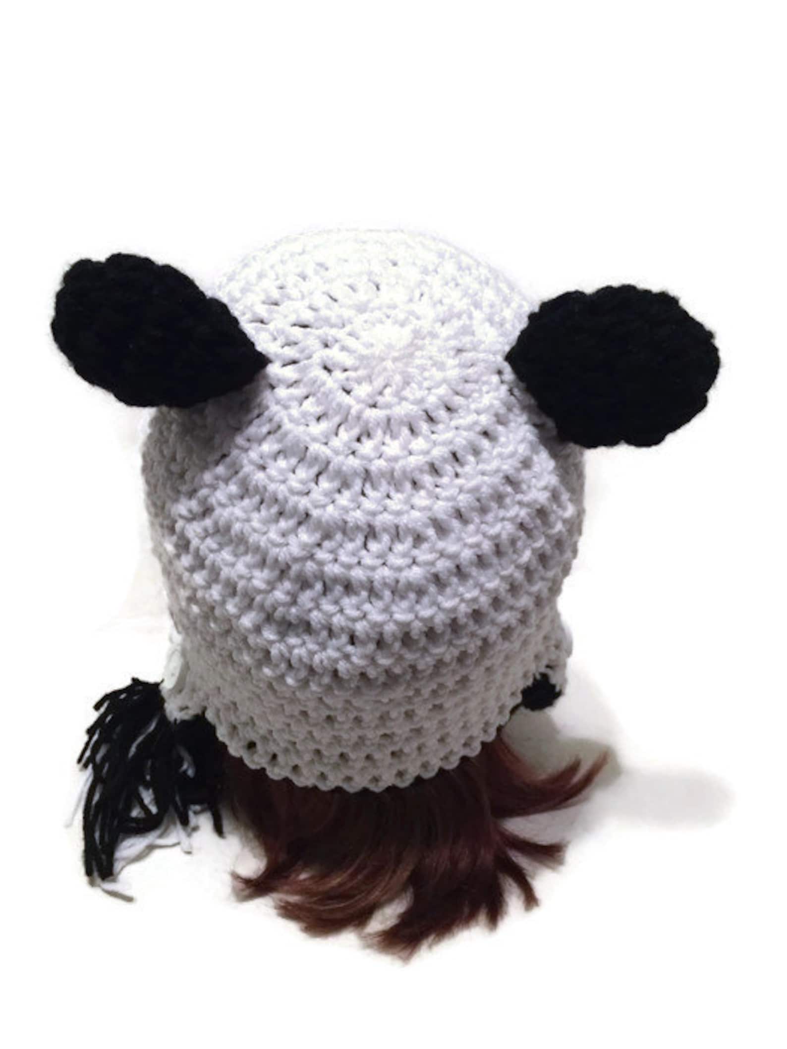 Panda Hat Panda Bear Face Mask and Ear Flap Winter Hat Novelty Panda ...