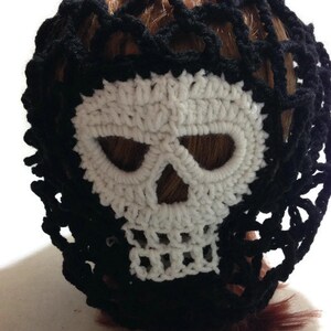 Skull Hat, Skull Mesh Snood, Skeleton Hat, Skull Tam, Mesh Snood Hat ...