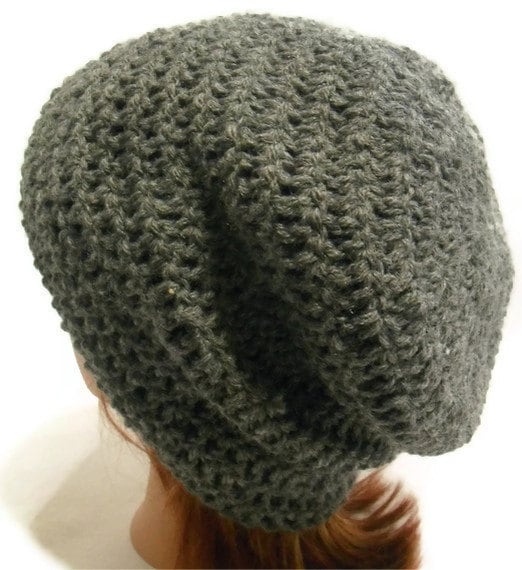 Grey Slouchy Hat Grey Wool Hat Wool Winter Hat Hipster | Etsy