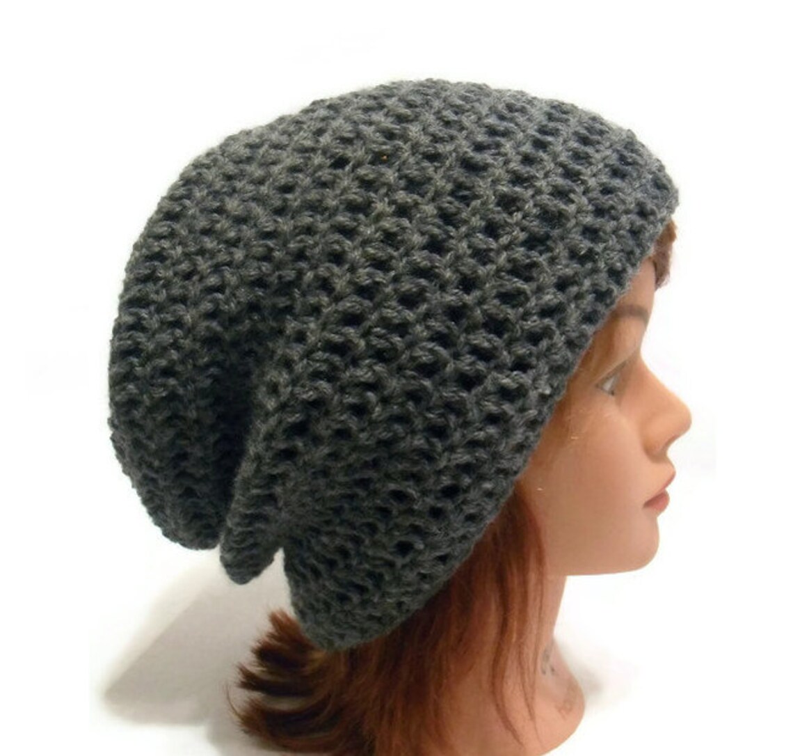 Grey Slouchy Hat Grey Wool Hat Wool Winter Hat Hipster | Etsy