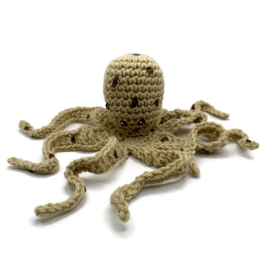 Cookie Octopus Plush, Crochet Octopus Plushie, Kawaii Room Decor, Weird ...
