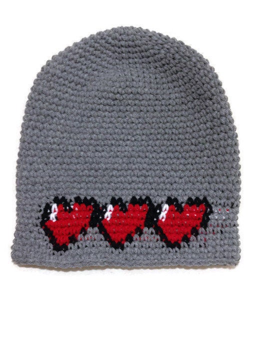 Pixel Heart Crochet Hat Pattern 8 Bit Pattern PDF Crochet - Etsy