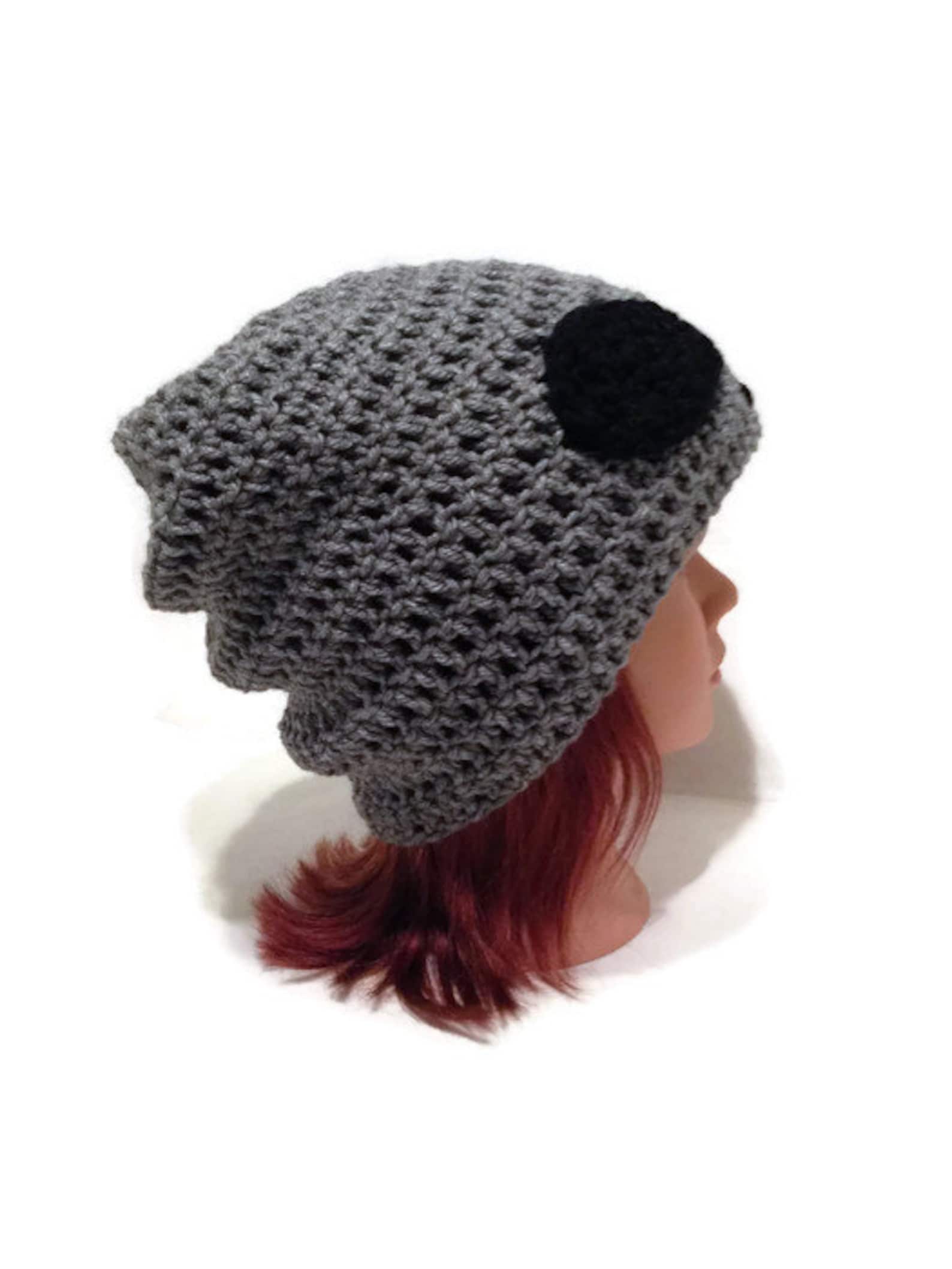 Grey Alien Slouchy Hat Alien Novelty Beanie Crochet Slouchy Hat Silly ...