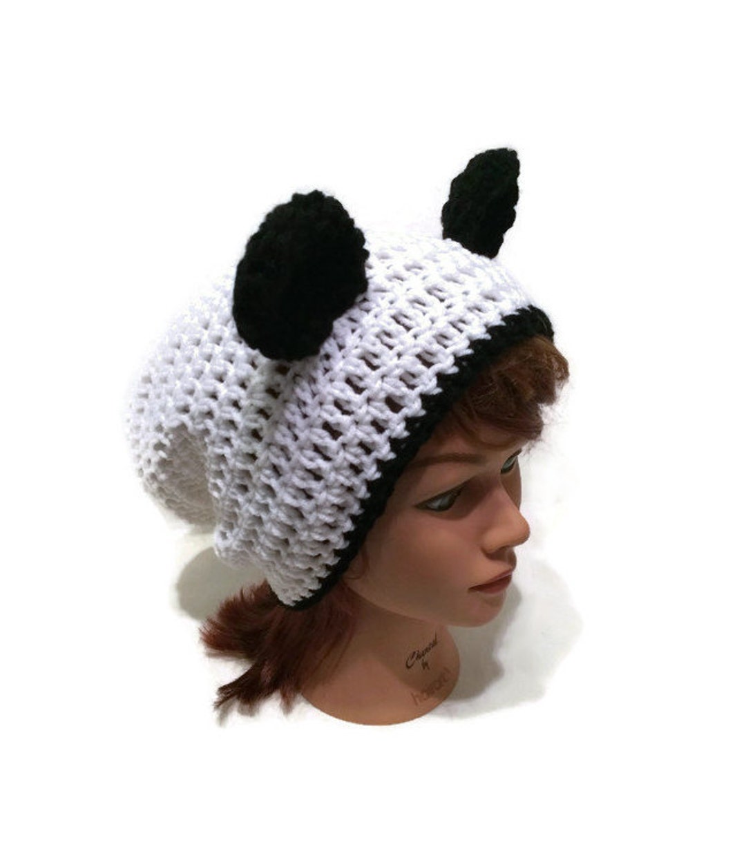 Panda Bear Hat, Slouchy Panda Hat, Panda Ears Beanie, Novelty Hat ...