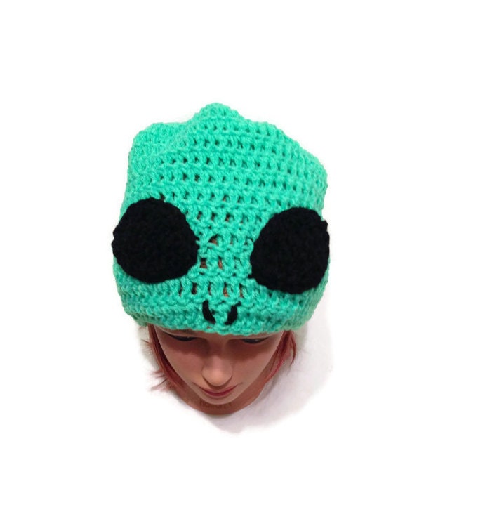 Green Alien Hat Alien Slouchy Hat Alien Novelty Hat Blacklight | Etsy