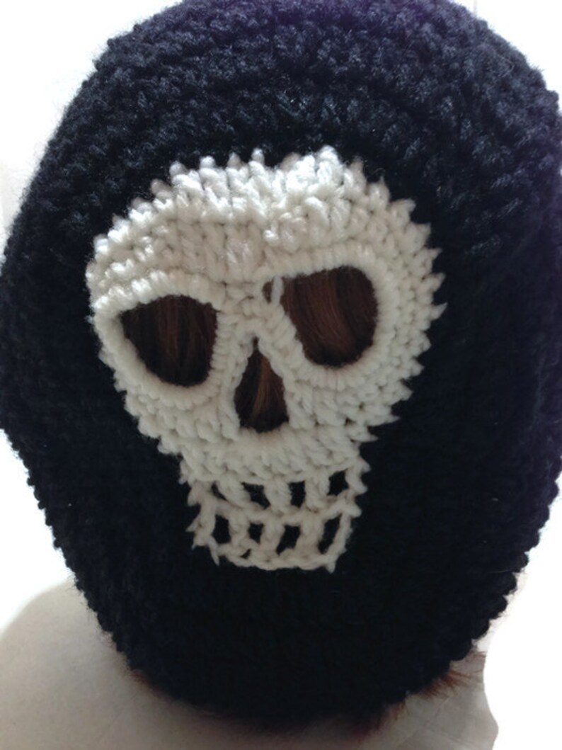 Skull Tam Slouchy Skull Hat Skeleton Beanie Crochet Slouchy Hat Skull ...
