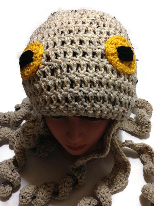 Octopus Hat Octopus Costume Tan Octopus Beanie Slouchy | Etsy