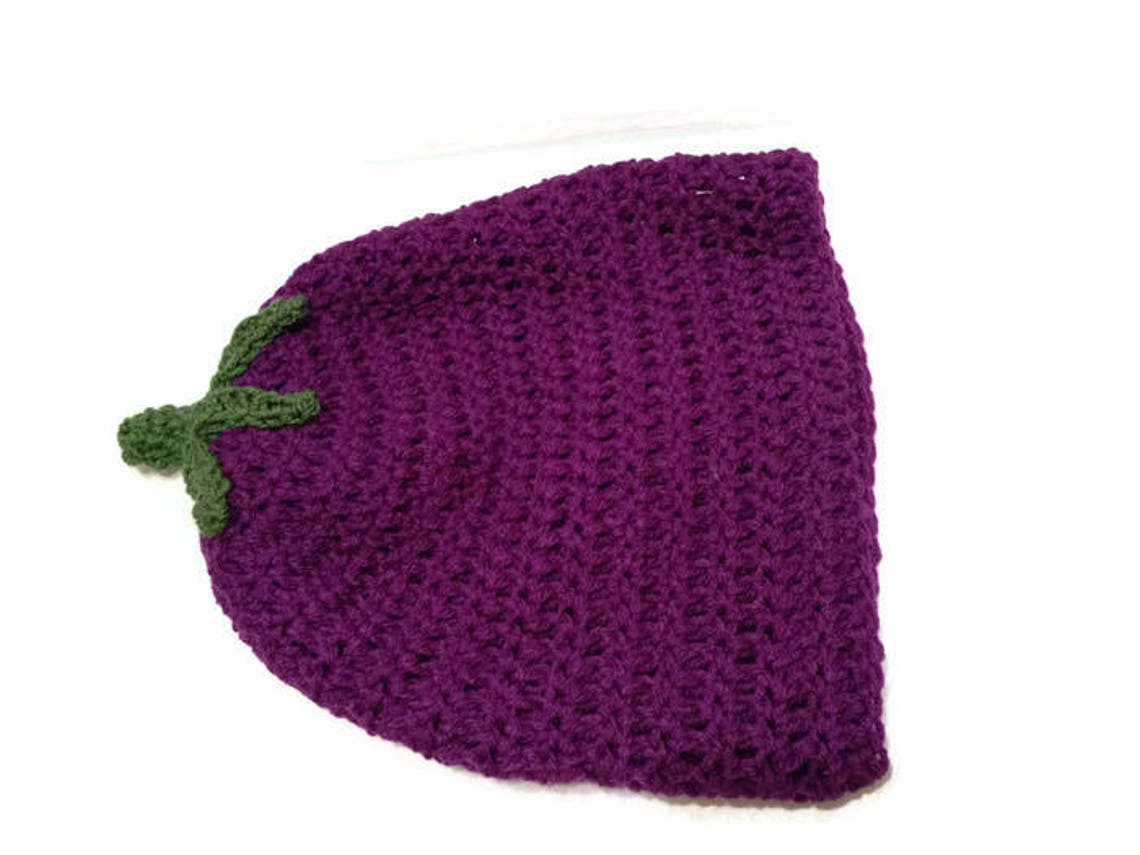 Eggplant Hat Crochet Pattern Vegetable Hat Pattern Crochet - Etsy