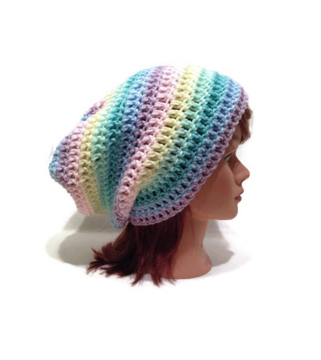 Pastel Rainbow Hat, Kawaii Rainbow Hat, Ombre Rainbow Hat, Slouchy ...