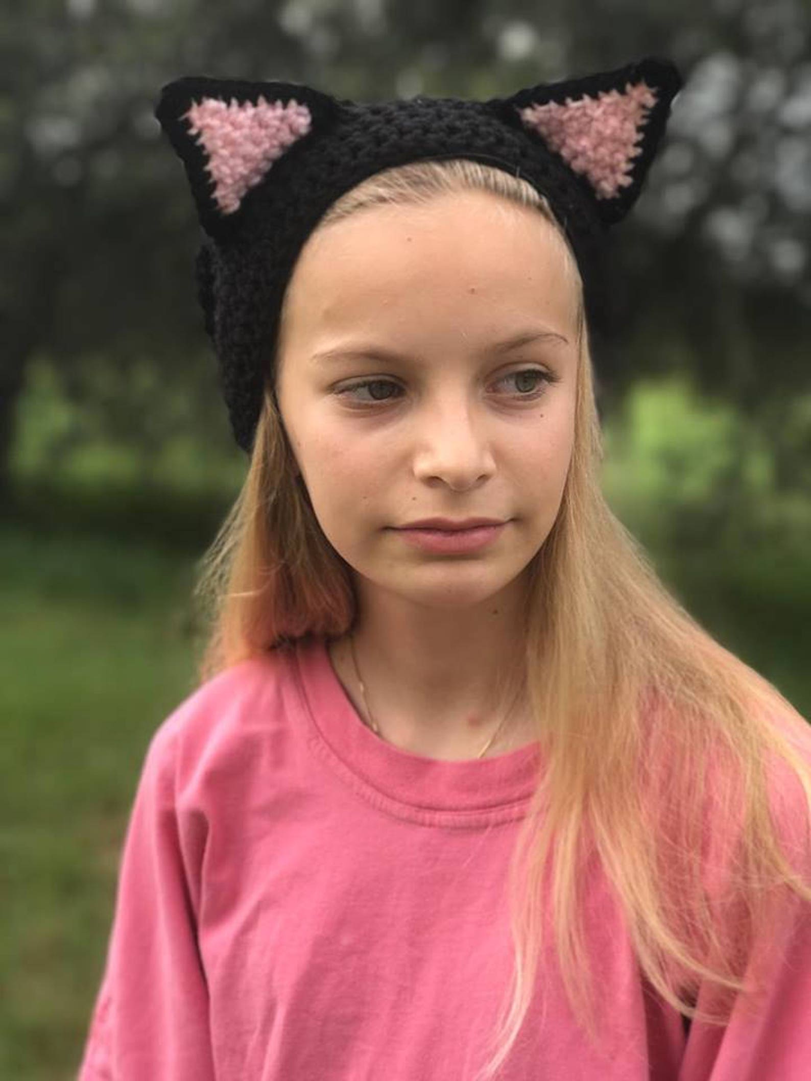 Black Cat Hat, Slouchy Cat Hat, Kitty Cat Ears, Cat Cosplay, Hat With ...