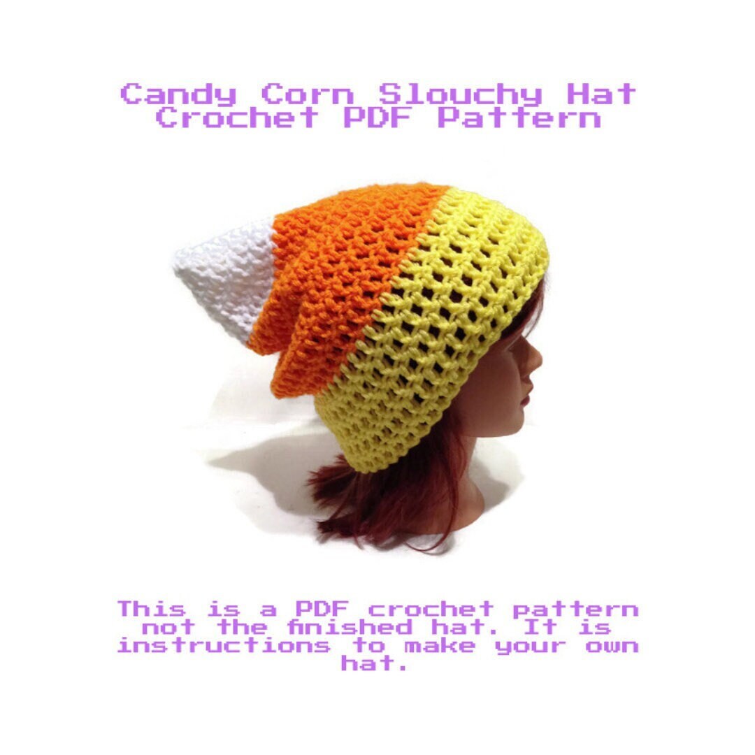 Candy Corn Hat Pattern, Halloween Crochet Pattern, Candy Crochet ...