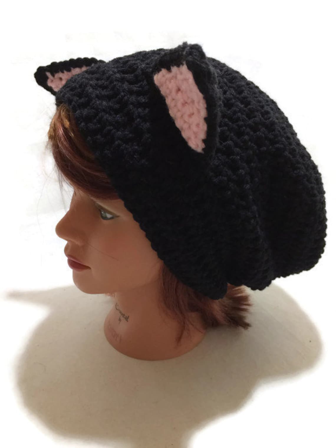 Cat Hat Pattern Crochet Cat Pattern Slouchy Cat Hat PDF - Etsy