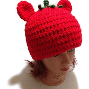 Tomato Bear Hat, Food Hat, Tomato Hat, Bear Hat, Bear Cosplay Hat ...