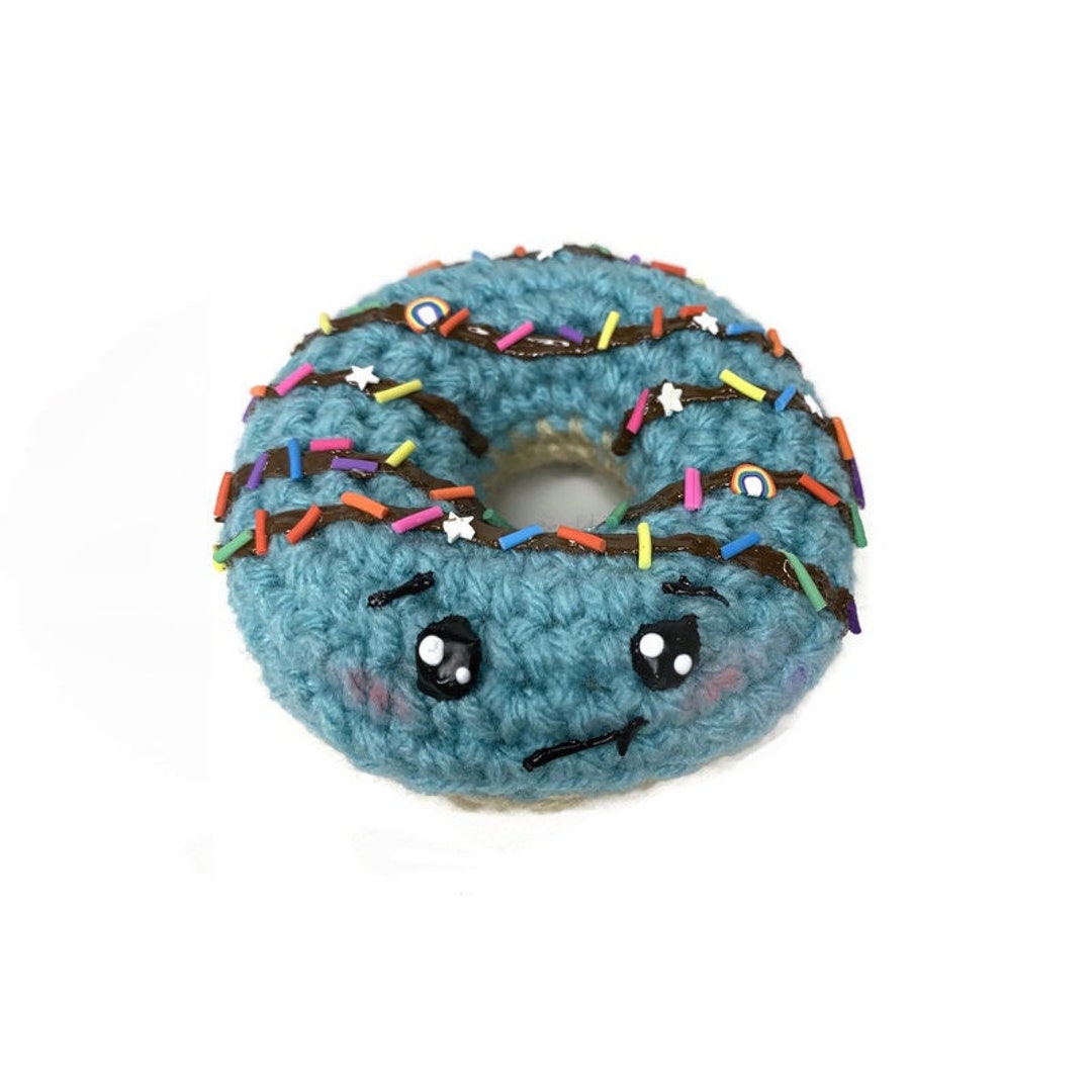 Crochet Donut Plush, Donut Plushie, Desk Buddy, Weird Gifts, Kawaii ...