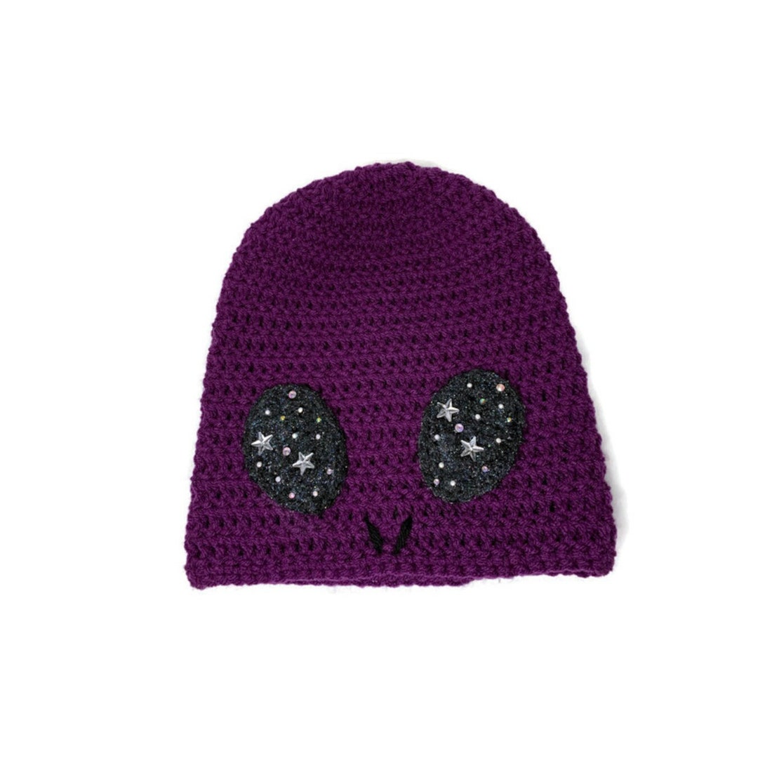 Purple Alien Hat, Galaxy Eyes Alien, Extraterrestrial Beanie, - Etsy
