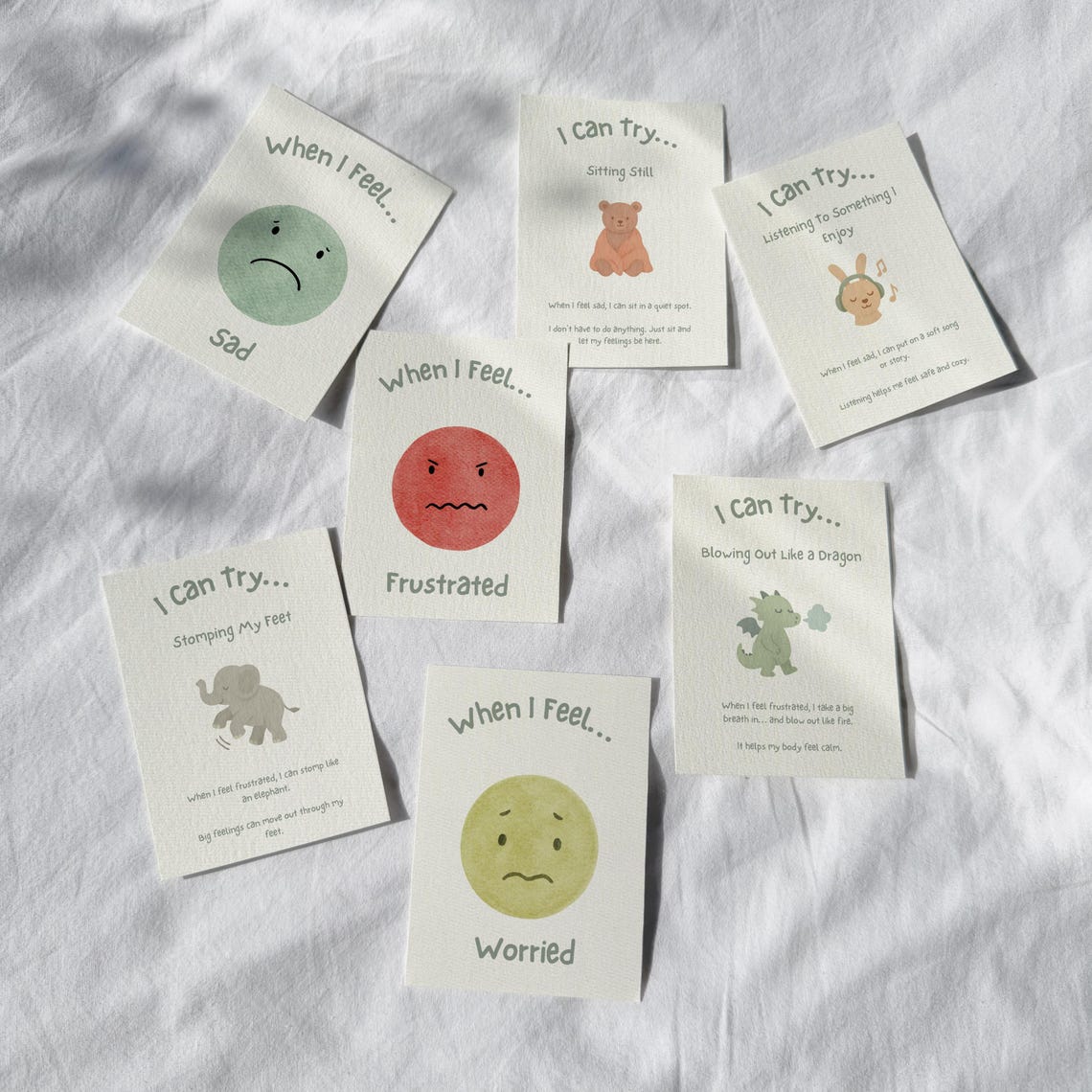 Feelings Chart for Kids Printable | Emotion Faces Poster | Coping ...