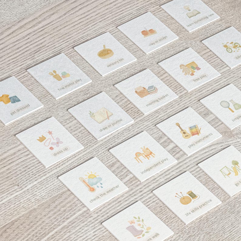 Montessori Reggio Homeschool Routine Cards: Watercolor Visual Schedule ...