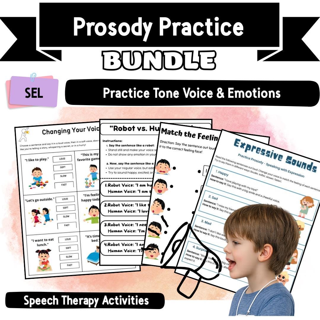Prosody Practice Bundle | Speech Therapy Activities for Autism & Social ...